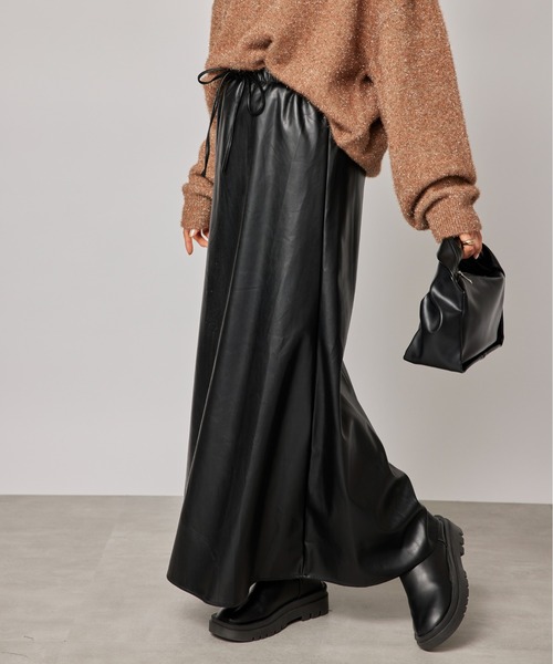 SETUP7（セットアップセブン）の「【SETUP7】フェイクレザーロングスカート KNF037（スカート）」 - WEAR