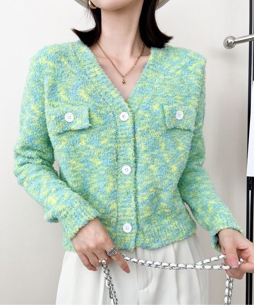 SETUP7（セットアップセブン）の「【SETUP7】スペースダイ ショート丈ニットカーディガン KNF049 ※（カーディガン/ボレロ）」 - WEAR