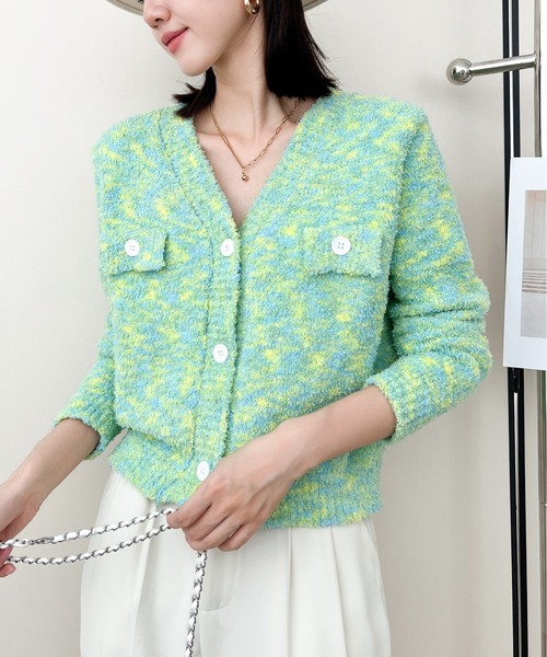 SETUP7（セットアップセブン）の「【SETUP7】スペースダイ ショート丈ニットカーディガン KNF049 ※（カーディガン/ボレロ）」 - WEAR