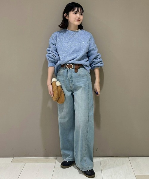 セール】ウエストダブルボタンコクーンデニムパンツ（デニムパンツ