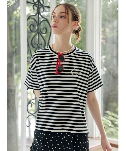 COEL（コエル）の「パールロゴボーダーTシャツ（Tシャツ/カットソー）」 - WEAR
