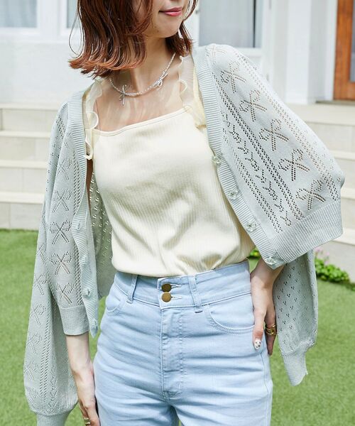 【セール】リボン透かし編みカーディガン（カーディガン/ボレロ）｜MAJESTIC LEGON（マジェスティックレゴン）のファッション通販 ...