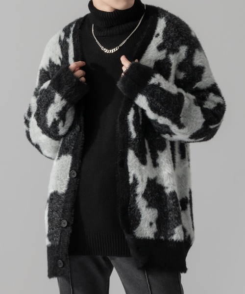 Adoon plain（アドーンプレーン）の「【Adoon plain】アブストラクトシャギールーズカーディガン（カーディガン/ボレロ）」 - WEAR