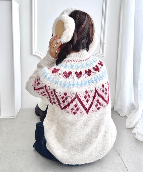 セール】ハートノルディックニットトップス（ニット/セーター