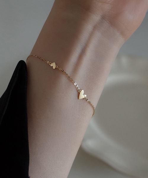 【セール】金属アレルギー対応 ニッケルフリー サージカルステンレス ハートブレスレット ステンス K18GP（ブレスレット）｜emonique（エモニーク）のファッション通販 - ZOZOTOWN