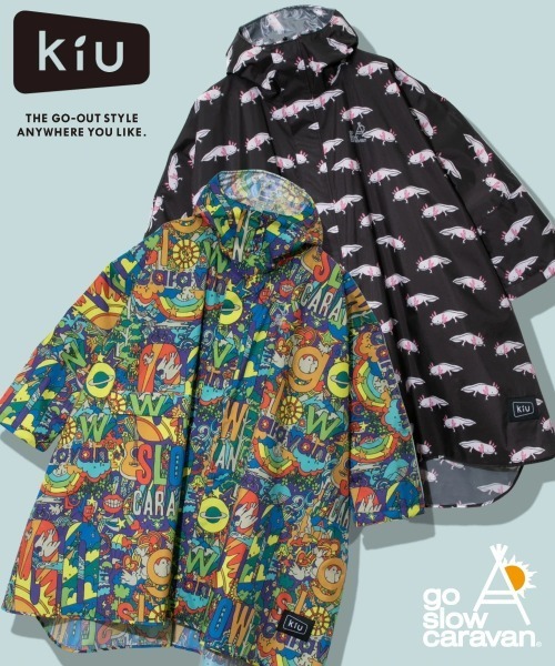 KiU/キウ KiU × gsc 総柄 NEW STANDARD RAIN PONCHO（レインコート/ポンチョ）｜KiU（キウ）のファッション通販 - ZOZOTOWN