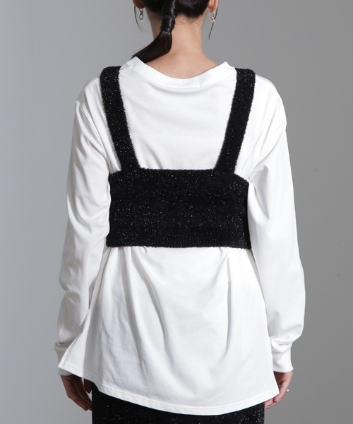 セール】ラメシャギーニットビスチェ(セットアップ可)（ベスト）｜NANO