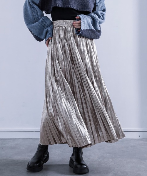 osharewalker（オシャレウォーカー）の「【廃盤】【ZOZO限定】『メタリックプリーツスカート』（スカート）」 - WEAR