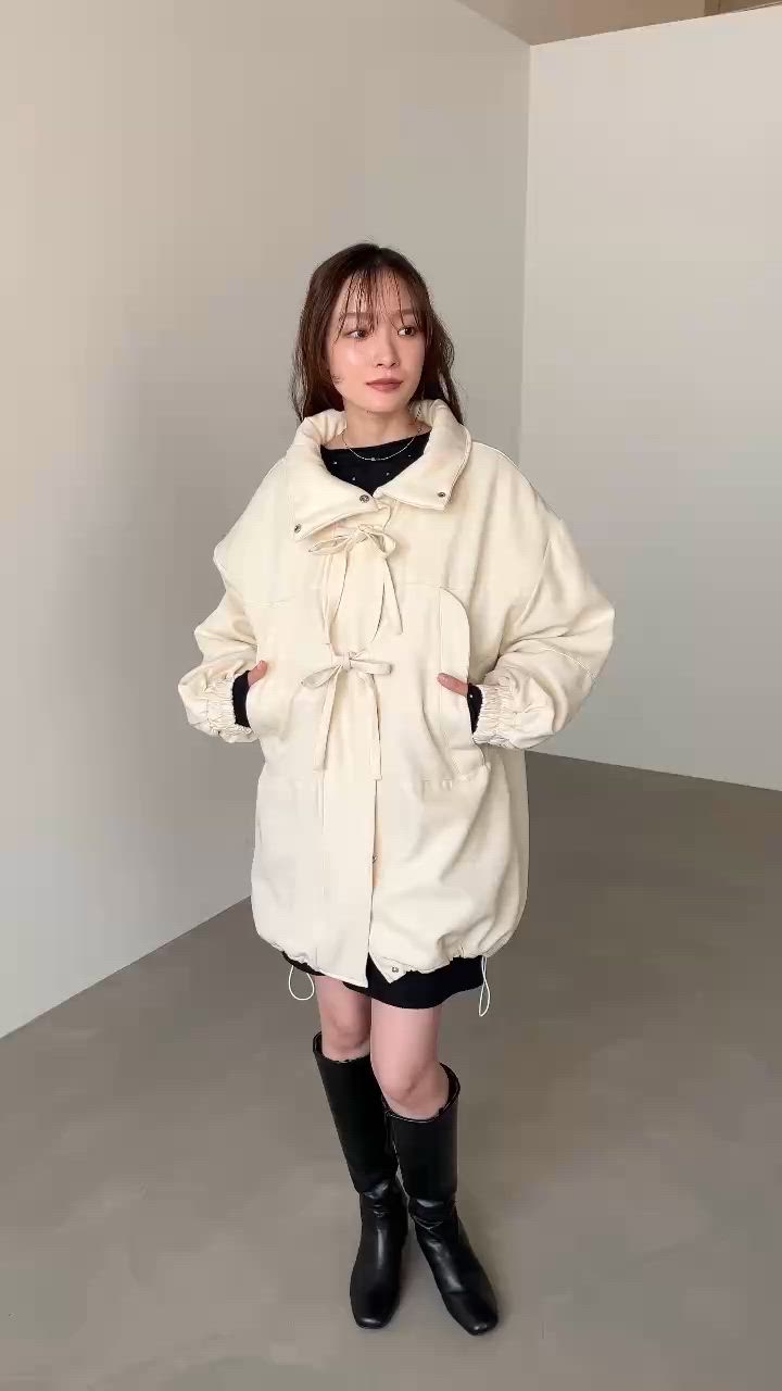 セール】中綿フロントリボンモンスターコート（ダウンジャケット